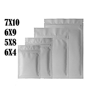 Mylar bags- 20 pack mylar ziplock bags for food storage, 20 Pieces aluminum bags ziplock Good for Food, Beans, Grain, airtight resealable mylar bags, sealing mylar bags aluminum foil bags, size (7x10)