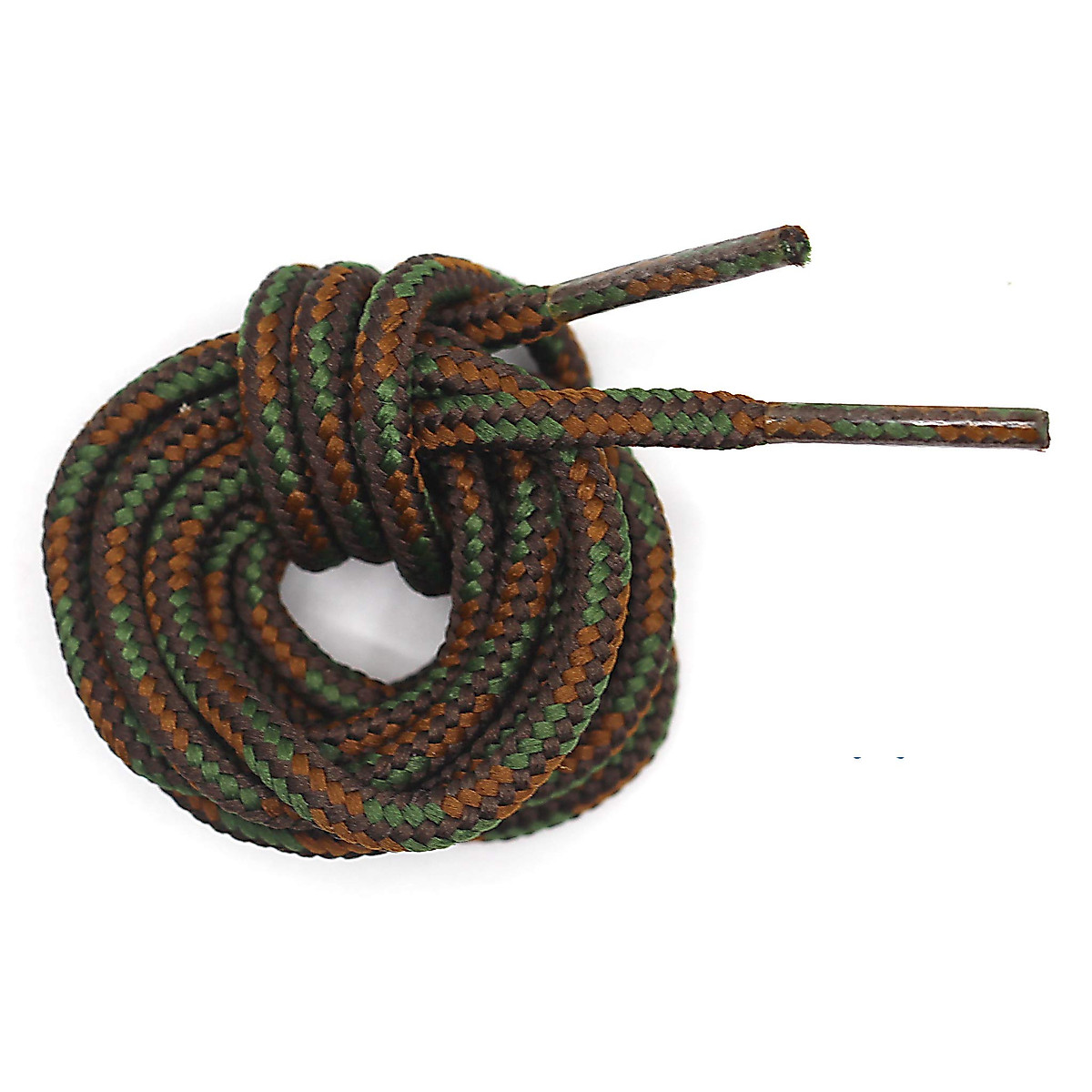 Mercury + Maia Work Boot Laces - Shoe Laces for Hiking Boots - Heavy Duty Bootlaces - USA Made (2 Pair) (54 inches, Chestnut Brown/Moss)