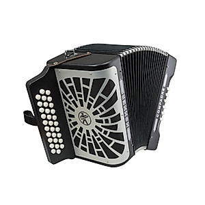 Hohner Compadre FBbEb Musica Tipica Series Accordion (Black) - 12 Basses, 62 Notes, Standard Straps with Gig Bag