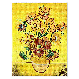 FIXSMITH Diamond Painting Kits, Sunflower Diamond Art Painting Kits for Adults Kids Beginners,12x16 inch,Full Drill DIY Art Paintings Kit,Ideal Gifts for Family Friends,Perfect for Home Wall Art Decor