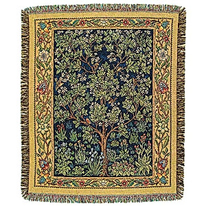 GaelSong William Morris Tree of Life Blanket Gift Tapestry Throw Woven from Cotton Machine Washable