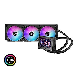 ASUS ROG Ryujin III 360 ARGB All-in-one Liquid CPU Cooler with 360mm Radiator. Asetek 8th gen Pump, 3X Magnetic 120mm ARGB Fans (Daisy Chain Design), 3.5” LCD Display