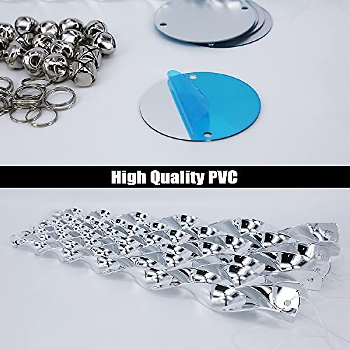 ELECTRFIRE 15 Inch Garden Reflective Scare Rods 8 Pack for Yard, Upgraded Reflective Spiral Scare Rods Outdoors, Keep Birds Away from Garden Yard