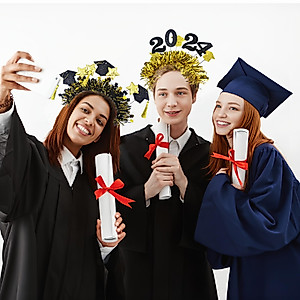 Zaruatu 4 Pcs Graduation Hat Headband Insert Mini Cap Hair Accession Party Favors 2024