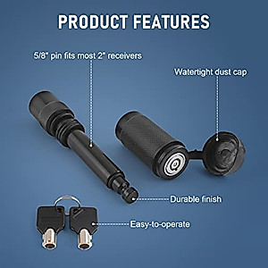 JDMSPEED American Flag Metal Trailer Hitch Cover Heavy Duty 2" Inch Tow Rear Receivers Plug Covers USA American U.S. Flag Metal Emblem Guard for Pickup Trucks Cars SUV (RED)