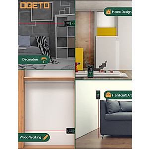 Laser Measure, Ogeto 165 Feet Digital Laser Distance Meter with 2 Bubble Levels,M/in/Ft Unit Switching Backlit LCD and Pythagorean Mode, Measure Distance, Area and Volume