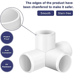 12 pack 4 Way 1/2 inch PVC Fitting Corner Cross Elbow, 1/2" PVC Fitting Elbow for Greenhouse Shed Pipe, Tent Connection, Furniture Build Grade SCH40