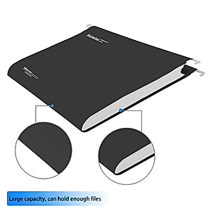 30 Pcs PP Hanging File Folders Letter Size,Black Hanging Folders with Tabs,File Folders for Filing Cabinet Hanging Files for Bulky Files,Medical Charts,Office AMD School Desktop File Storage