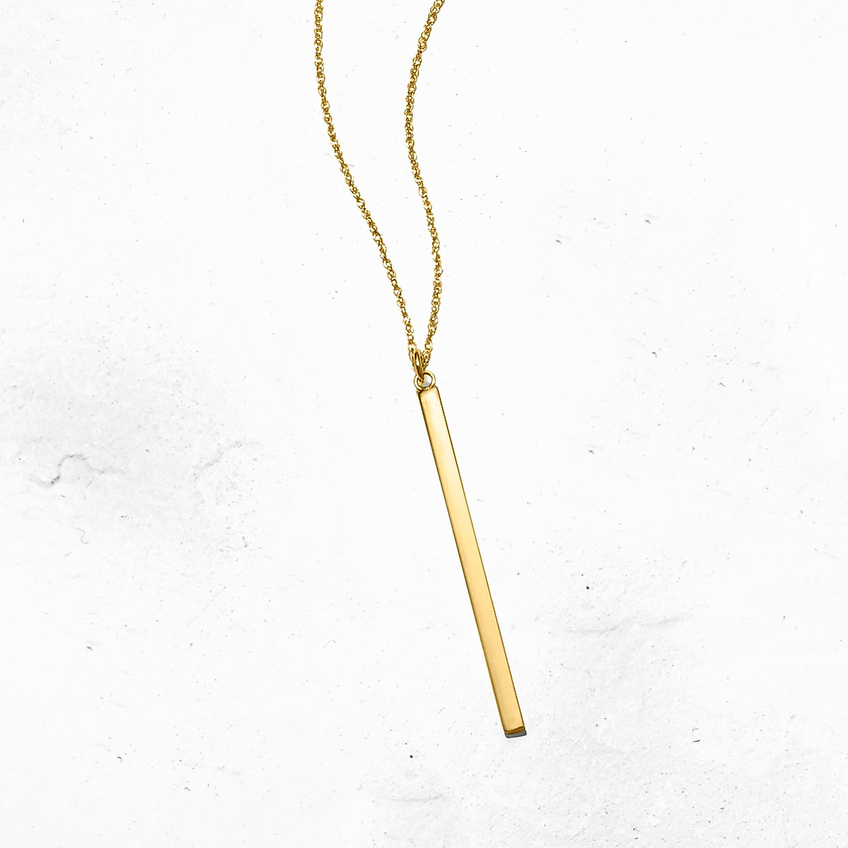 Ross-Simons 14kt Yellow Gold Vertical Bar Pendant Necklace. 18 inches