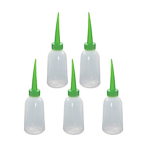 Aicosineg 100ml Translucent Lab Squeeze Bottle 3.38oz Plastic Glue Oil Bottle for DIY Label Tattoo 5pcs