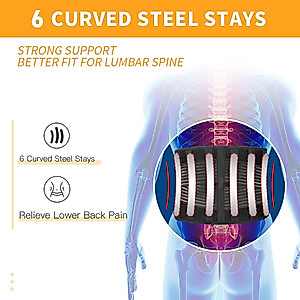 DARLIS Back Support Belt with Inflatable Lumbar Pad - Extra Support for Lower Back Pain Relief, Herniated Disc, Sciatica, Scoliosis, Adjustable Support Straps - Back Brace for Men Women S/M 32"- 39"