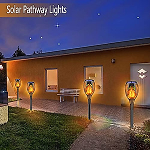 Aionarew Solar Lights Outdoor Waterproof,Solar Torch Light with Flickering Flame,Led Solar Torches,Auto On/Off Solar Garden Lights for Outside Yard Patio Pathway Landscape Decorations (8 Pack)