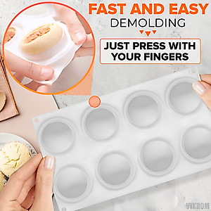 Round Silicone Molds for Chocolate - 8 Cavity Apple Mold 3d Silicone Molds for Baking Molds Silicone Shapes Ice Cream Cake Candy Molds Silicone - White Chocolate Dessert Molds Cake Baking Supplies