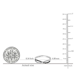 Dazzlingrock Collection 0.10 Carat (ctw) Round Black Diamond & White Diamond Swirl Infinity Style Wedding Band for Women in 925 Sterling Silver Size 10