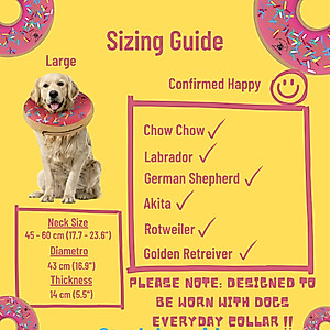 DIRTY LITTLE PAWS Inflatable Dog Colllar | Great Alternative to a Dog Cone or a Dog Cone Collar | Our Super Comfy Dog Donuts Make Excellent Recovery Collars for Dogs | Suitable for Large Dogs (Pink)