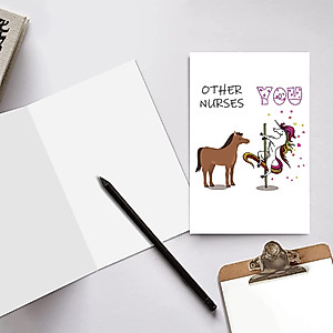 Cute Thank You Card for Nurses for Women, Funny Nursing School Graduate Card, Medical Staff Appreciate Greeting Card, Happy Nurse Birthday Graduation Leaving Retirement Card Gifts With Envelope