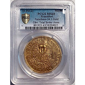 DE 1652 Gold Obverse Trial Strikes - Matthias II - Holy Roman Emperor - Circa 1612 Gold Coronation Medals - Matthias II and Anna - German States - Frankfurt am Main - Plate Coins in Forschner - Forschner #34.1 Gold & #34.3 Gold - 1 of Only 2 Known Sets MS