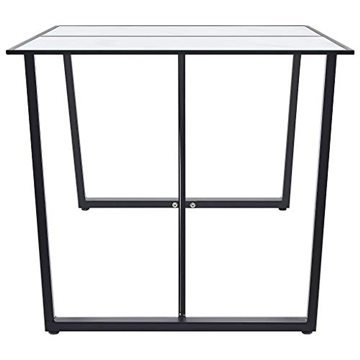 YPWRENH Kitchen End Table Casual Tables Dining Table White 63"x31.5"x29.5" Tempered Glass for Dining Room, Kitchen or Living Room