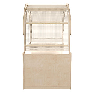 Classroom Essentials Commercial Grade Wooden Quiet Corner Reading Nook with Two Storage Shelf Units and Canopy-Green Guard Certified Wood