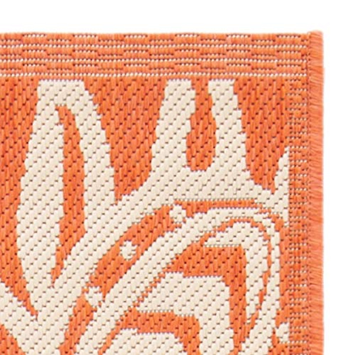 SAFAVIEH Courtyard Collection Runner Rug - 2'3" x 10', Terracotta & Natural, Floral Design, Non-Shedding & Easy Care, Indoor/Outdoor & Washable-Ideal for Patio, Backyard, Mudroom (CY2961-3202)