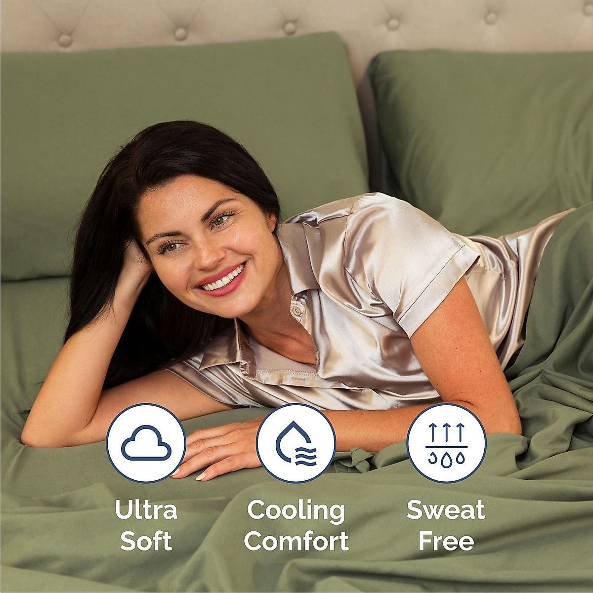 Queen Size 4 Piece Sheet Set - Comfy Breathable & Cooling Bed Sheets Set - Hotel Luxury Bedding for Women, Men, Kids & Teens - Deep Pockets, Easy-Fit, Super Soft & Wrinkle Free - Oeko-Tex - Sage Green