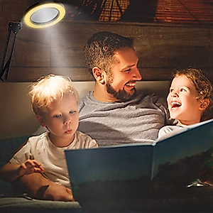 Magnifying Glass With Light And Stand, Moclever 8x Magnifying Lamp, 2-In-1 Desk Lamp & Clamp,Craft Lamp With 10 Brightness 3 Modes, Led Lighted Magnifier With Light For Close Work Reading Repair Craft