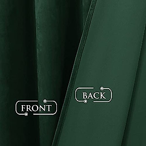 StangH Dark Green Velvet Curtains - Super Soft Blackout Panels Holiday Decor Christmas Backdrop Curtains, Grommet Thermal Insulated Sliding Door Covering, Wide 52 by Long 96 inch, 2 Panels