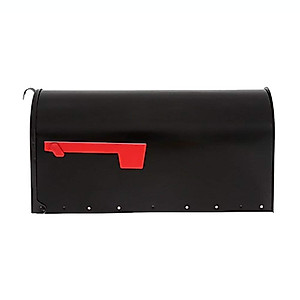 Gibraltar Mailboxes Elite Large Capacity Galvanized Steel Black, Post-Mount Mailbox, E1600B00