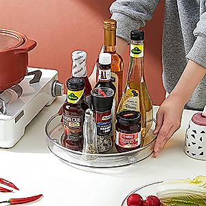 ROWNYEON 2 Pack Skincare Organizers 360 Degree Rotating Makeup Organizer Cosmetic Storage for for Bedroom Dresser or Vanity Countertop Turntable Food Storage Container for Spices, Condiments