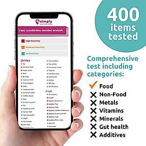Basic Food Sensitivity Test by SSC, 400+ Items Tested | Hair Strand Food Intolerance Test Kit| Food & Drink Sensitivities, Intolerance Testing Kit for Adults