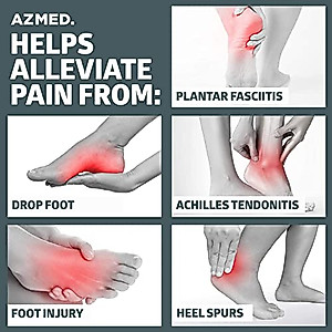 AZMED Plantar Fasciitis Night Splint for Men, Women | Compression Foot Sleeve for Heel, Ankle & Achilles Tendonitis | Adjustable Arch Support Foot Brace for Pain Relief | Light, Breathable