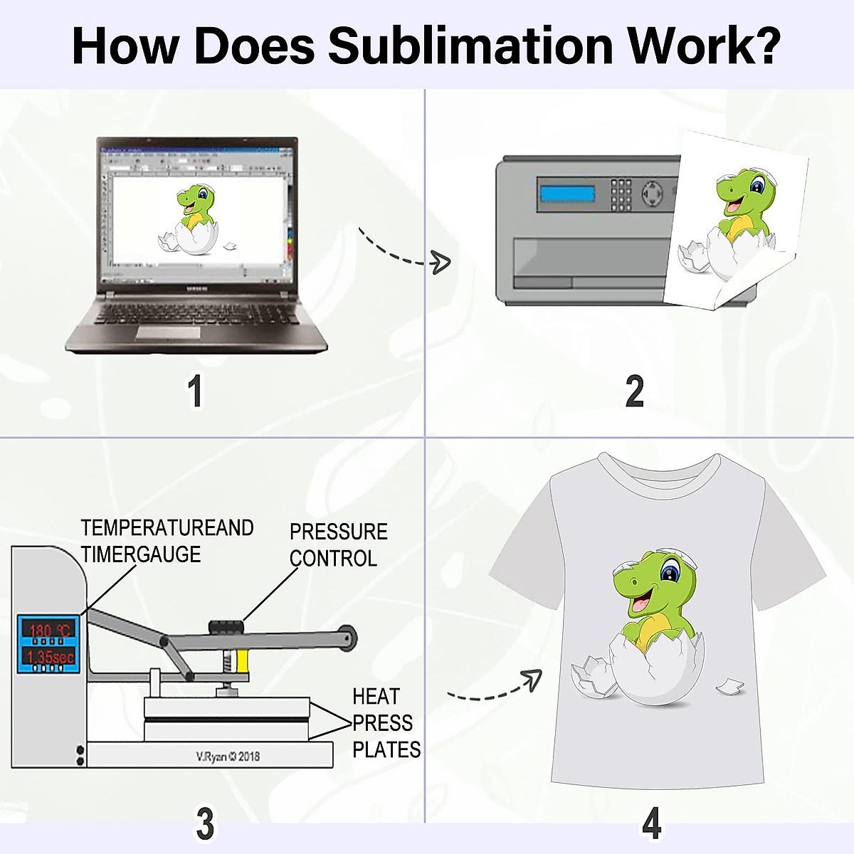 Hicarer 2 Pieces Grey Sublimation Baby T Shirts Unisex Toddler Shirts for Boy and Girl (3-6 Months)