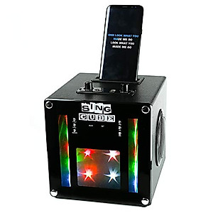 SingCube Rechargeable Bluetooth Karaoke Machine Lights and Two Microphone, 5W (SINGCUBE01)