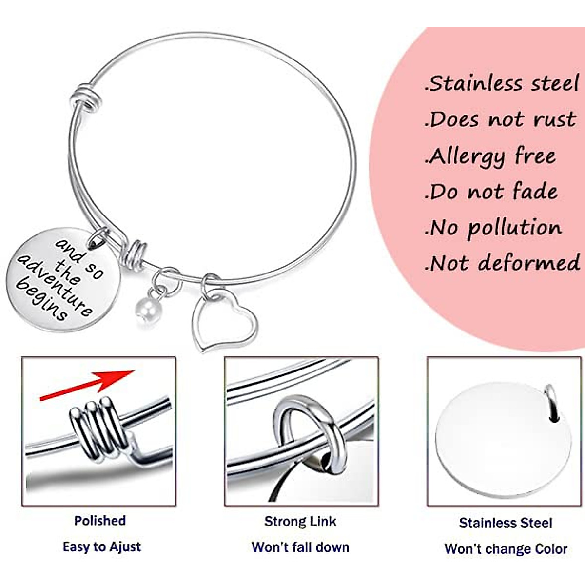 Sunflower Jewellery Love Charm Bracelet I Love You To The Moon And Back Pearl Adjustable Bangle Silver