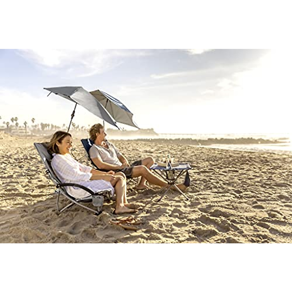 Sport-Brella Beach Chair with UPF 50+ Adjustable Umbrella, Grey
