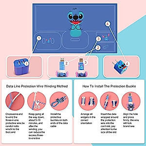 [2022 Advanced Styles]DIY Protector Stitch Set,Data Cable USB Charger Data Line Earphone Wire Saver Protector Compatible for iPhone 11 Pro Max XS XR X 7 8 Plus iPad iPod Series (Stitch)