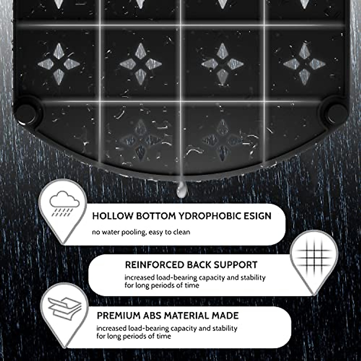 JZVXX Under sink organizers and storage, Bathroom kitchen cabinet organizer, Anti Rust- Hydrophobic design- Extra large volume- Black(zwj-hs-1)