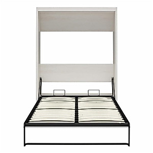 Atlin Designs Transitional Wood Full Murphy Wall Bed in Ivory Oak