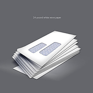 Amazon Basics #9 Envelopes with Peel & Seal, Double Window, Security Tinted, 500-Pack