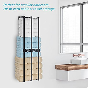 Samhe Towel Rack for Bathroom, Wall Mounted 3 Bar Rolled Towel Racks for Bathroom, Metal Bath Towel Storage Holder for Folded Large Towel Washcloths