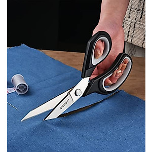 MEUUT 9.5 inch Multipurpose Scissors Fabric Scissors -2 Pack Heavy Duty Sewing Shears Tailor Scissors for Fabric Leather Ribbon Cardboard Cutting Scissors
