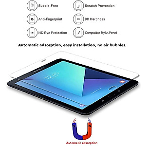 TANTEK [2-Pack Screen Protector for Samsung Galaxy Tab S3 / Galaxy Tab S2 9.7 Inch,Tempered Glass Film,Ultra Clear,Anti Scratch,Bubble Free,S Pen Compatible