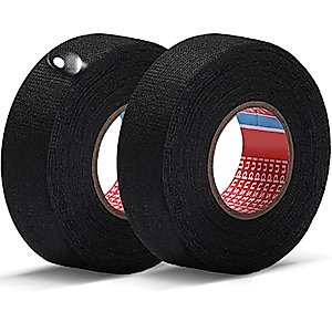 1 Inch x 49.2 ft Wire Harness Cloth Tape Wiring Harness Automotive Cloth Tape Noise Damping Heat Proof Adhesive Fabric Tape for Automotive Electrical Wrap Protection Insulation Cable Fixed (2 Rolls)
