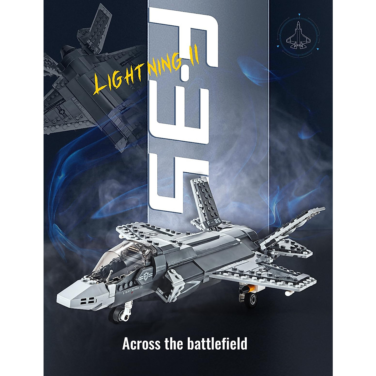 SEMKY Military Series F-35 Lightning II Fighter Jet Air Force Building Block Set (646 Pieces) -Building and Military Toys Gifts for Kid and Adult