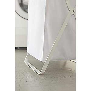 Yamazaki Home Laundry Basket - Foldable Storage Hamper Organizer Steel One Size White