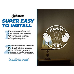 Westek MLC12BC-4 Indoor Plug-in Corded Motion Activated Light Control, 1 Count (Pack of 1), White