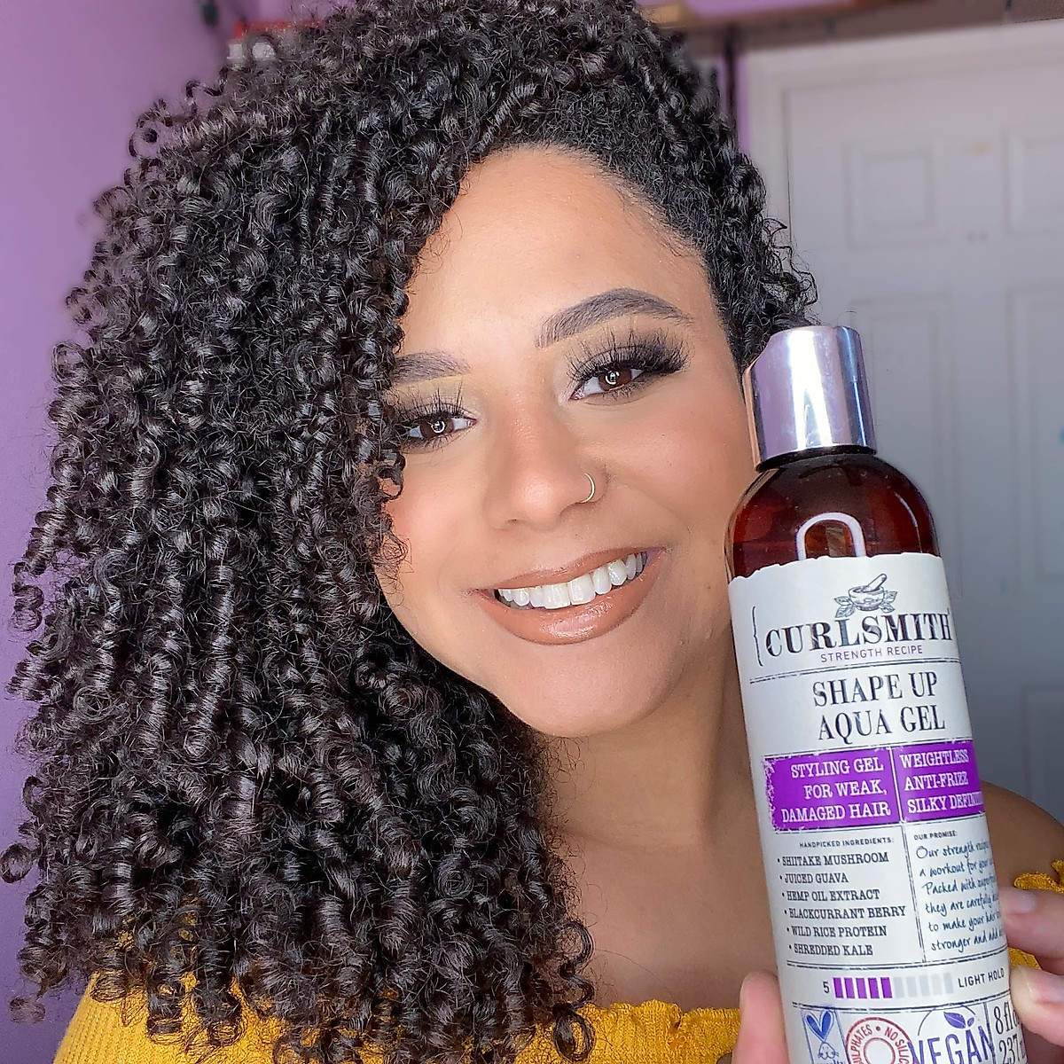 CURLSMITH – Shape Up Aqua Gel, Lightweight Styling Gel with Proteins for Damaged Hair (8 fl oz)