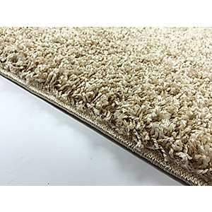 SOHO Shaggy Collection Solid Color Shag Area Rug Rugs 7 Color Options (Beige, 2 x 3)
