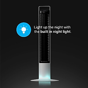 Aspen 40" Washable Tower Fan with Oscillating Tower Fan - Easy Wash Design, 3 Color Nightlight, 4 Speeds, 4 Timers, Magnetic RF Remote - Cooling Fans for Bedroom, Home Office, and Living Room