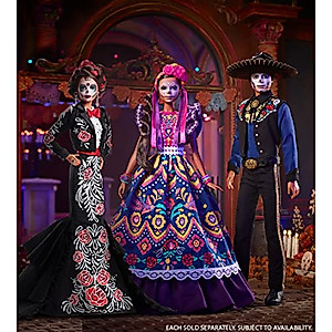 Barbie Signature Doll, 2022 Dia De Muertos Collectible, Traditional Ruffled Dress with Flower Crown & Calavera Face Paint